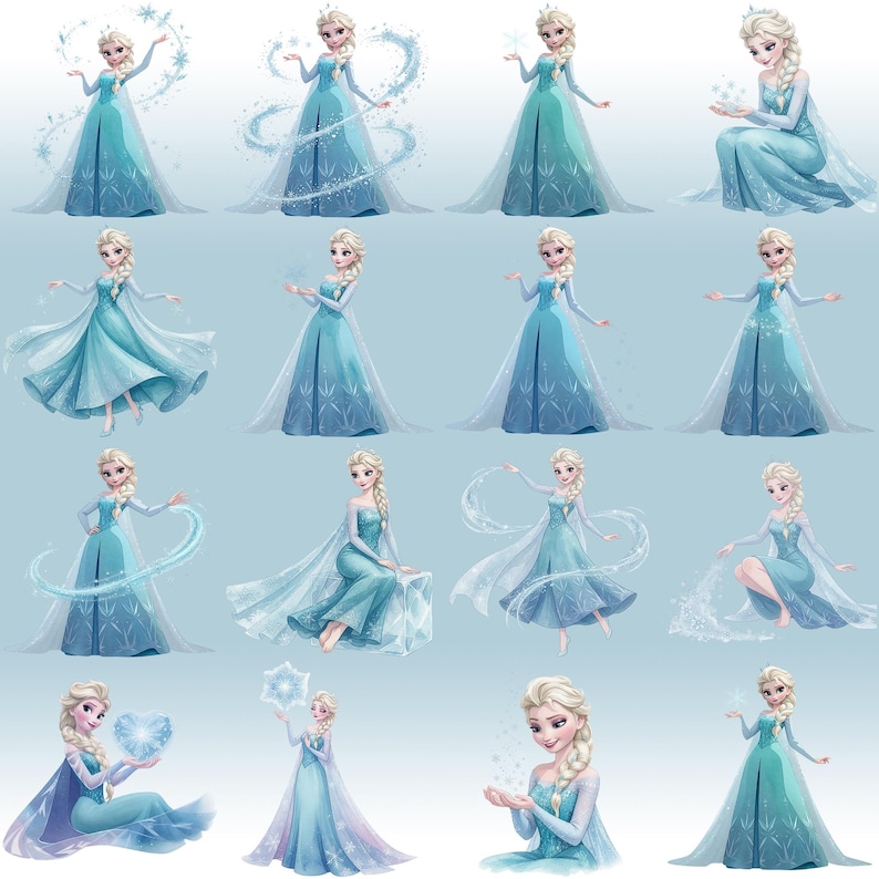 130+ Frozen PNG Bundle, Frozen Clipart, Anna Elsa Olaf PNG, Princess ...
