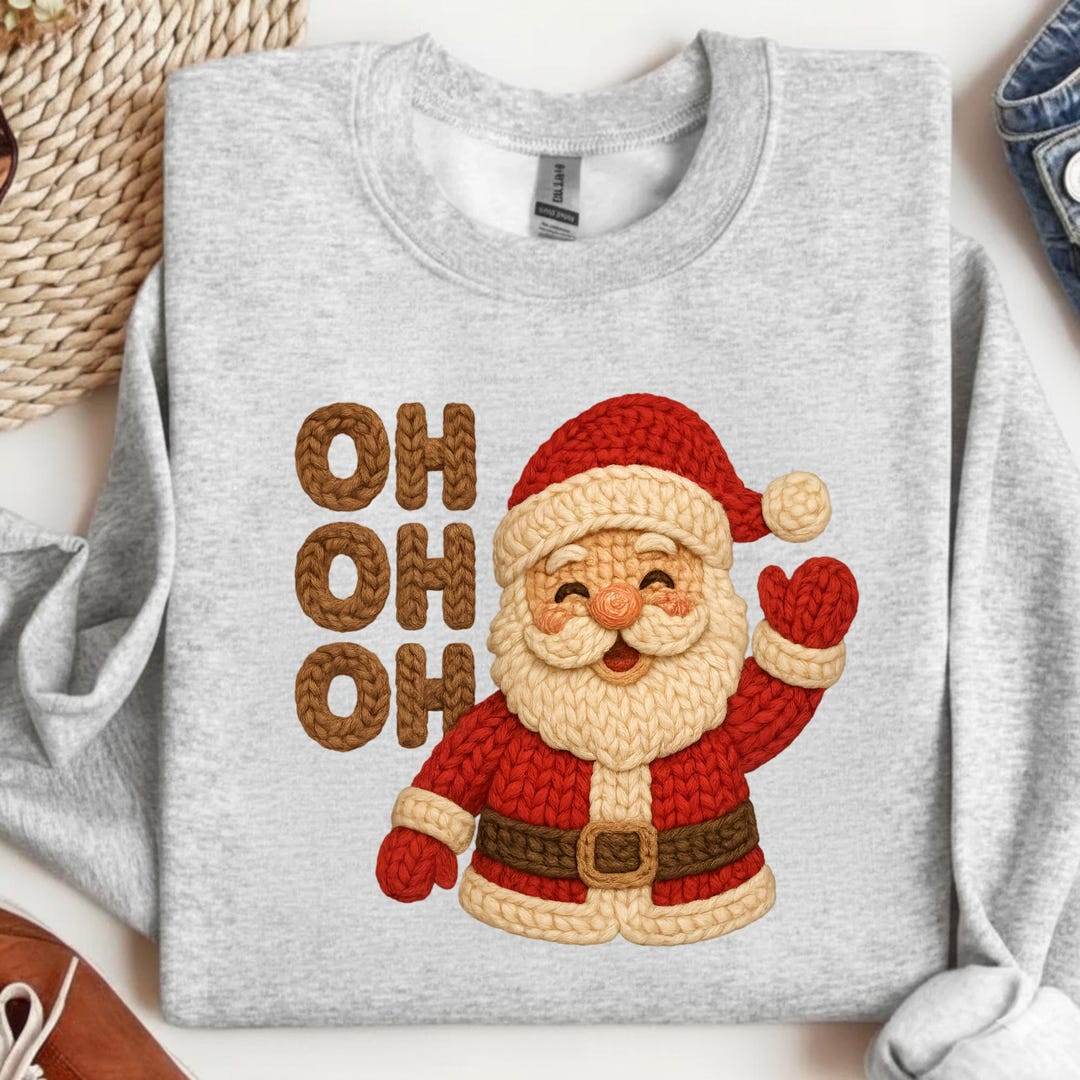 Santa Oh Oh Oh PNG, Christmas Santa PNG, Cute Knitted Santa PNG ...