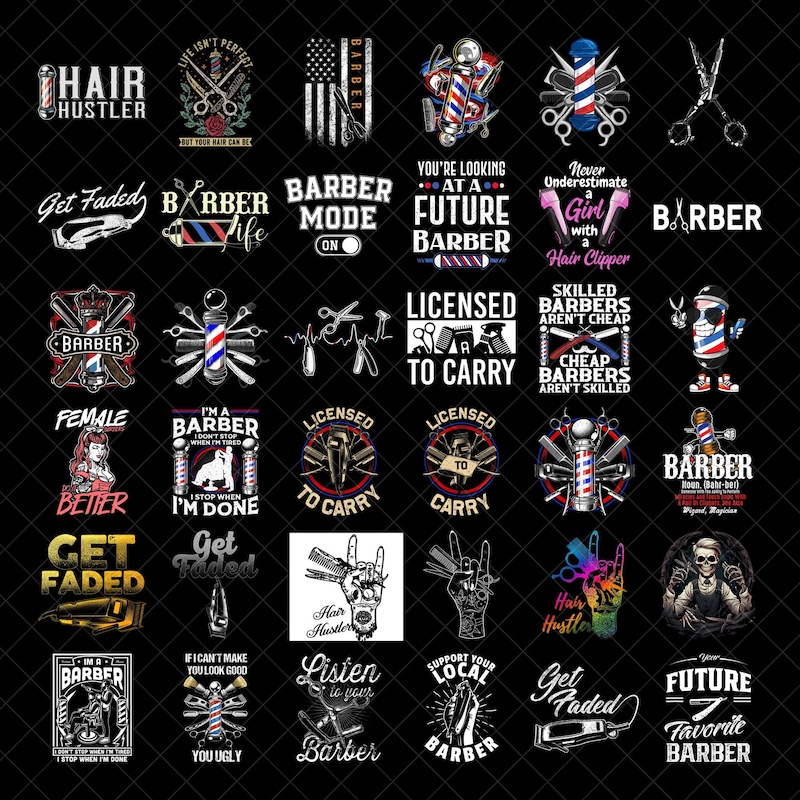 Barbers Logo Hairstyle - Etsy