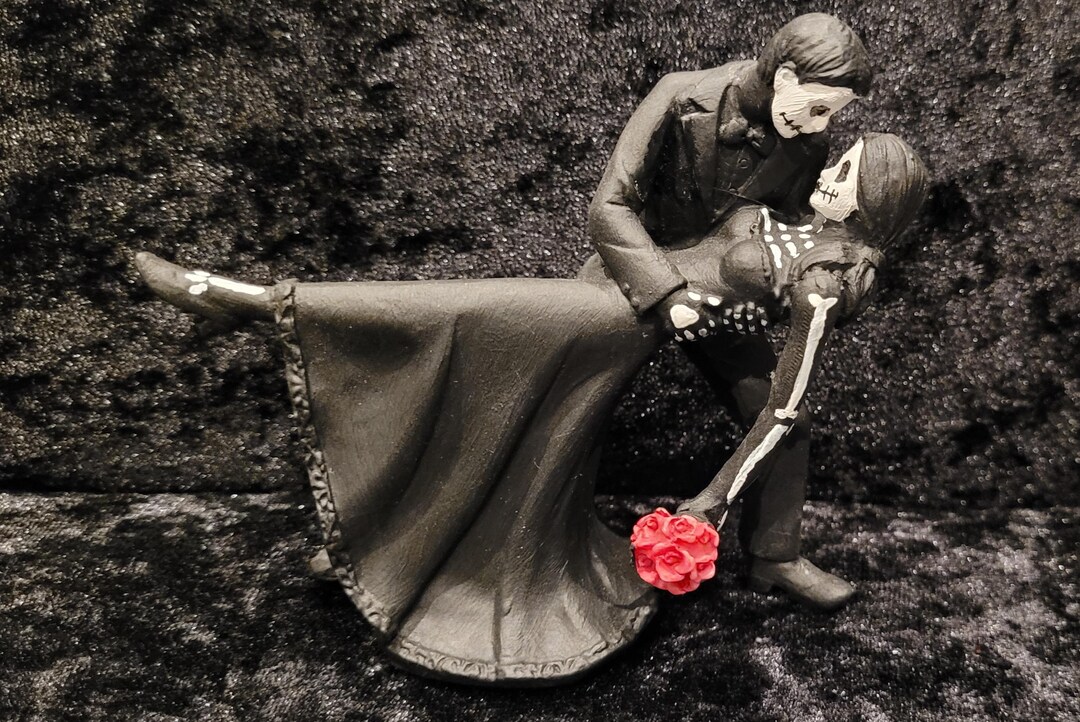 Caketopper Bride and Groom Wedding Couple Zombie Monster Muerte Skull ...