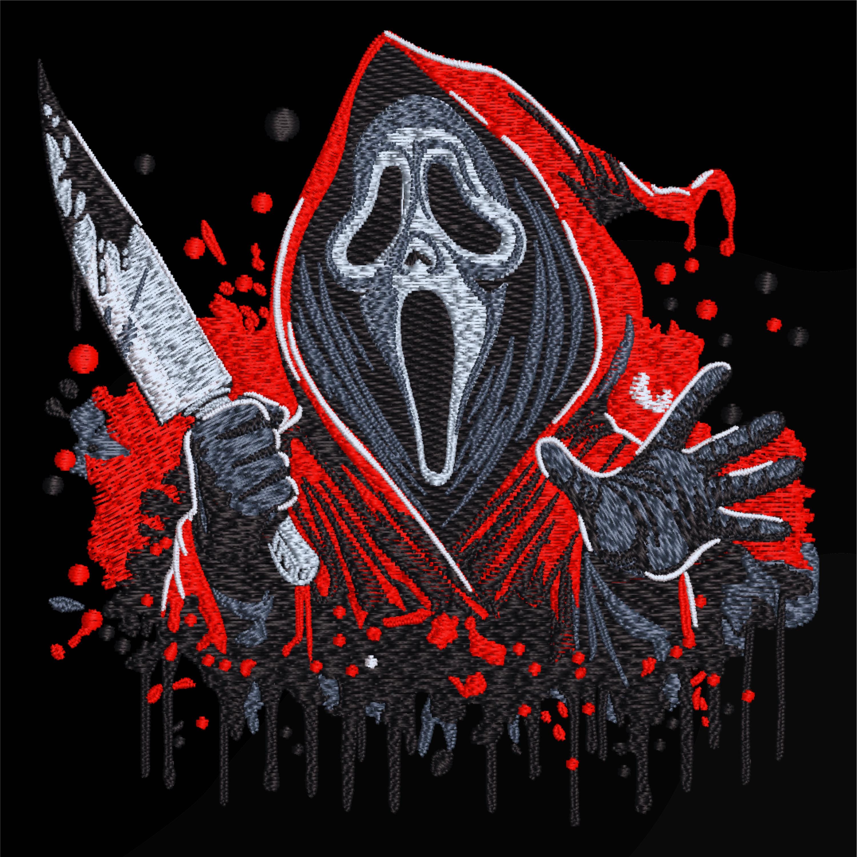 Ghost Face Embroidery Design: Horror Halloween Mask (digital Download ...