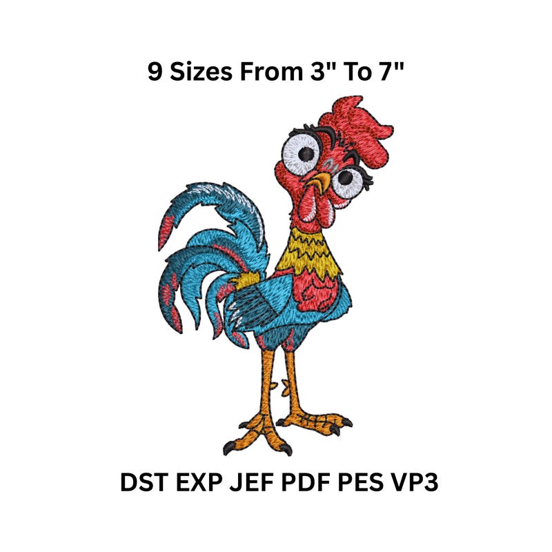 Rooster Embroidery - Etsy