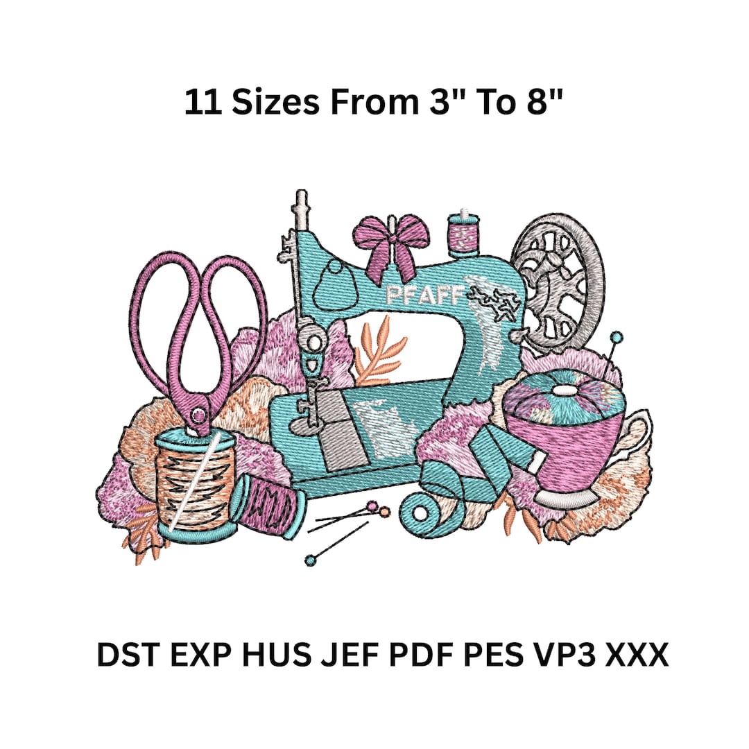 Sewing Machine Embroidery Design – 11 Sizes Digital Download Files (DST ...