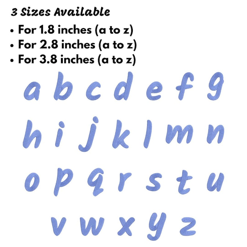 Bunny Alphabet Embroidery Font – Digital A–Z Letters, 3 Sizes ...