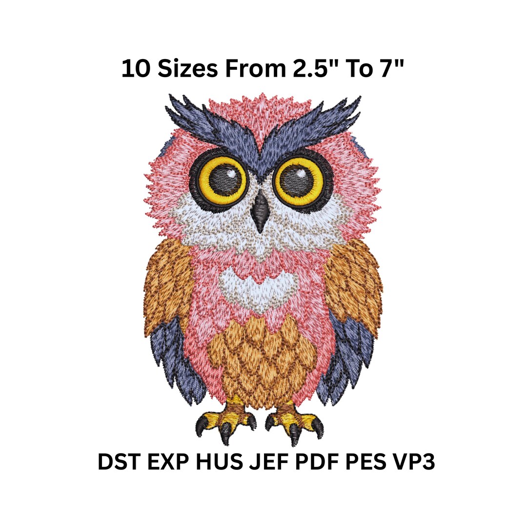 Owl Embroidery Design File – Woodland Animal Pattern for Nursery Decor ...