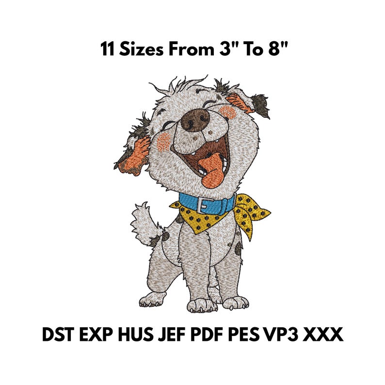 Dog Embroidery Design Bundle, Cartoon Puppy Machine Embroidery Files, 8 ...