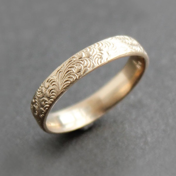 Scroll Engraved Ring - Etsy