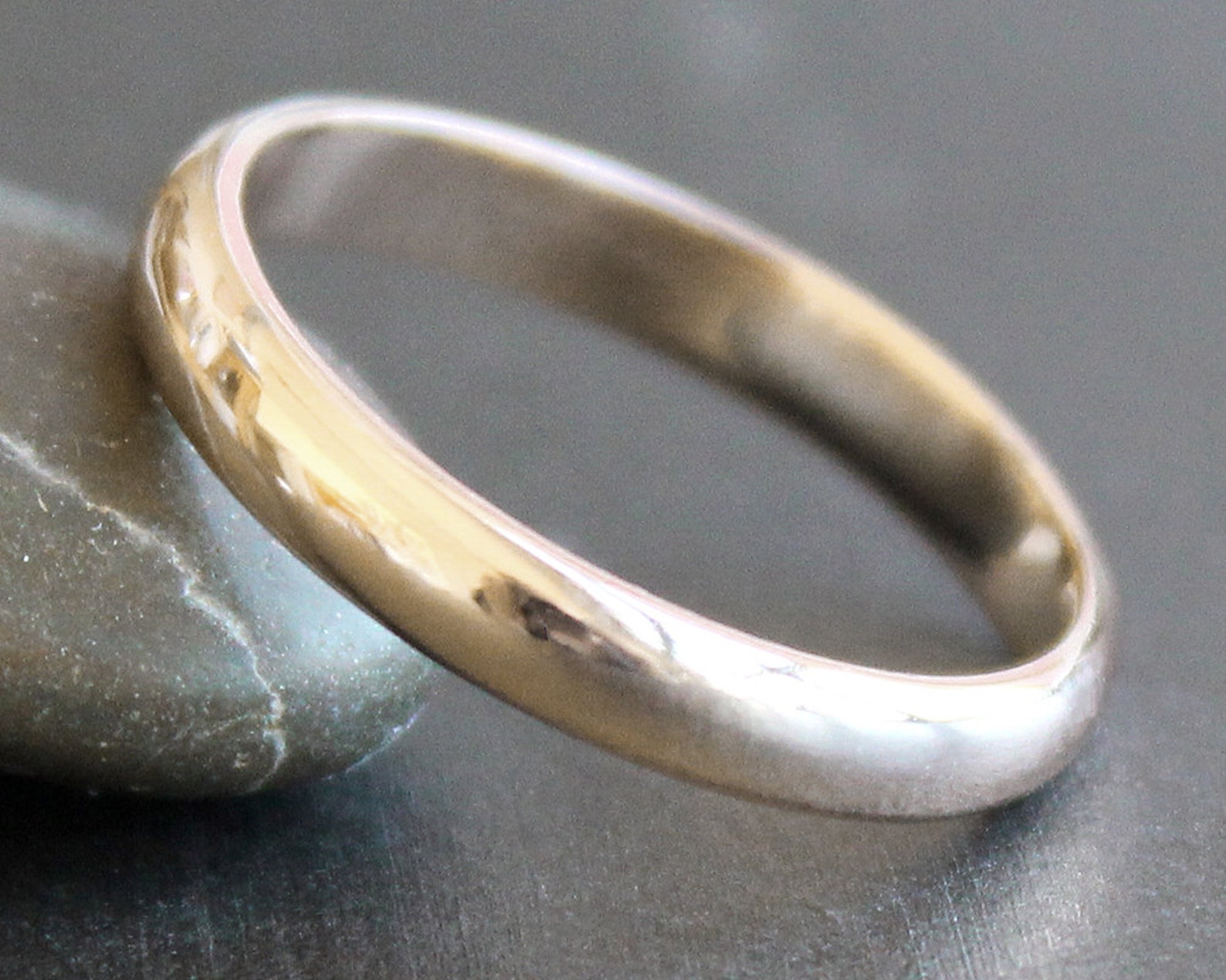 10K Solid Gold Wedding Ring 3mm Simple Classic Unisex Wedding - Etsy