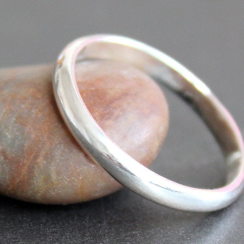 Round Band Ring 925 Sterling Ring Silver Stacking Ring - Etsy