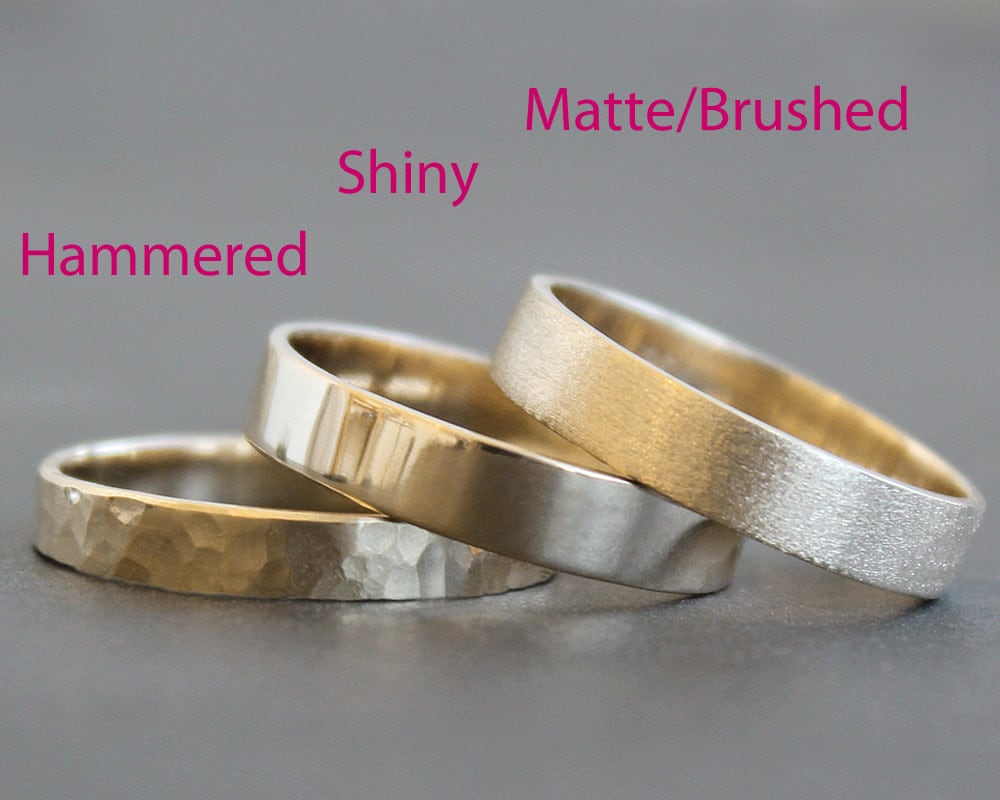 Thin Gold Wedding Ring 1.5mm Rectangle Band Simple Flat Edge | Etsy