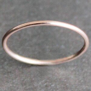 Skinny Rose Gold Filled 1mm Stacking Ring (1 Ring), Smooth, Faceted or ...