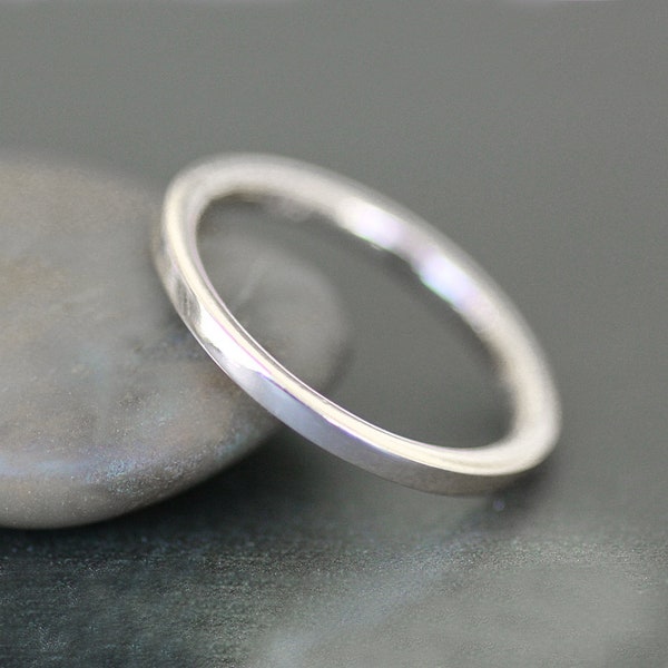 Thin White Gold Band - Etsy