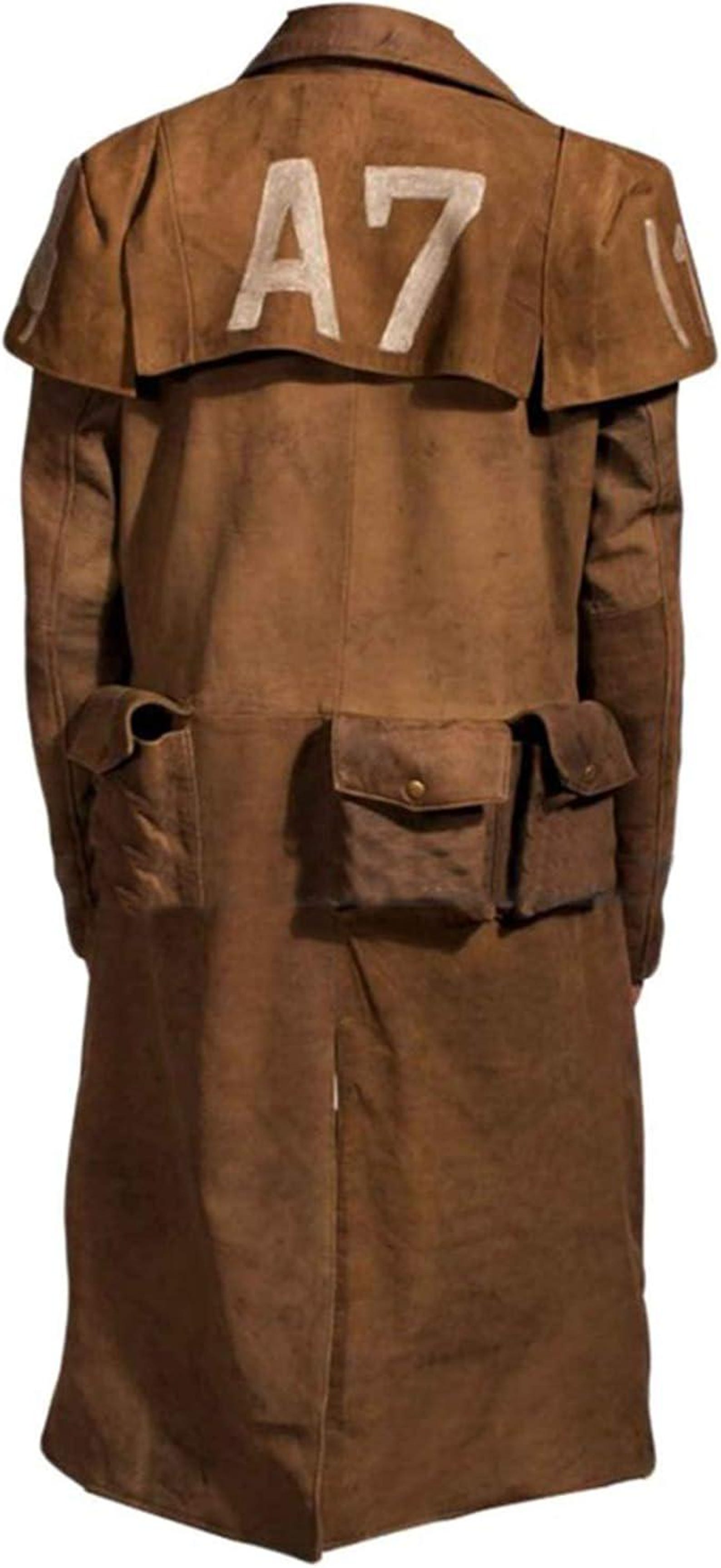 Brown Leather Duster Coat for Men – Vintage Ranger-style Cowboy Trench ...