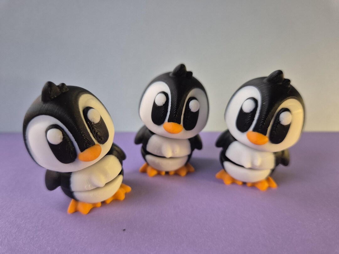 Penguin Toy, Cute 3D Printed Moving Figure, Fidget, Pocket Pet, Gift ...