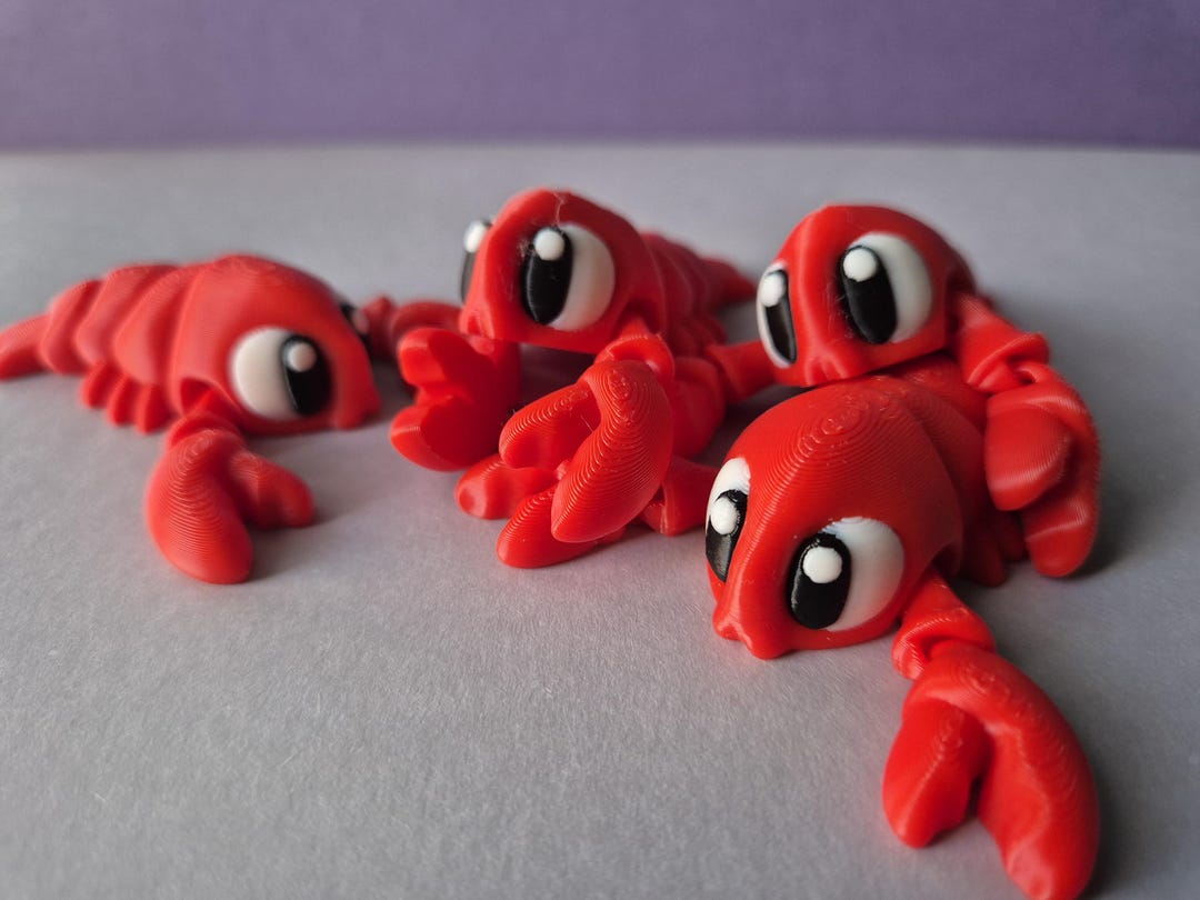 Lobster Toy, Cute 3D Printed Moving Figure, Fidget, Pocket Pet, Gift ...