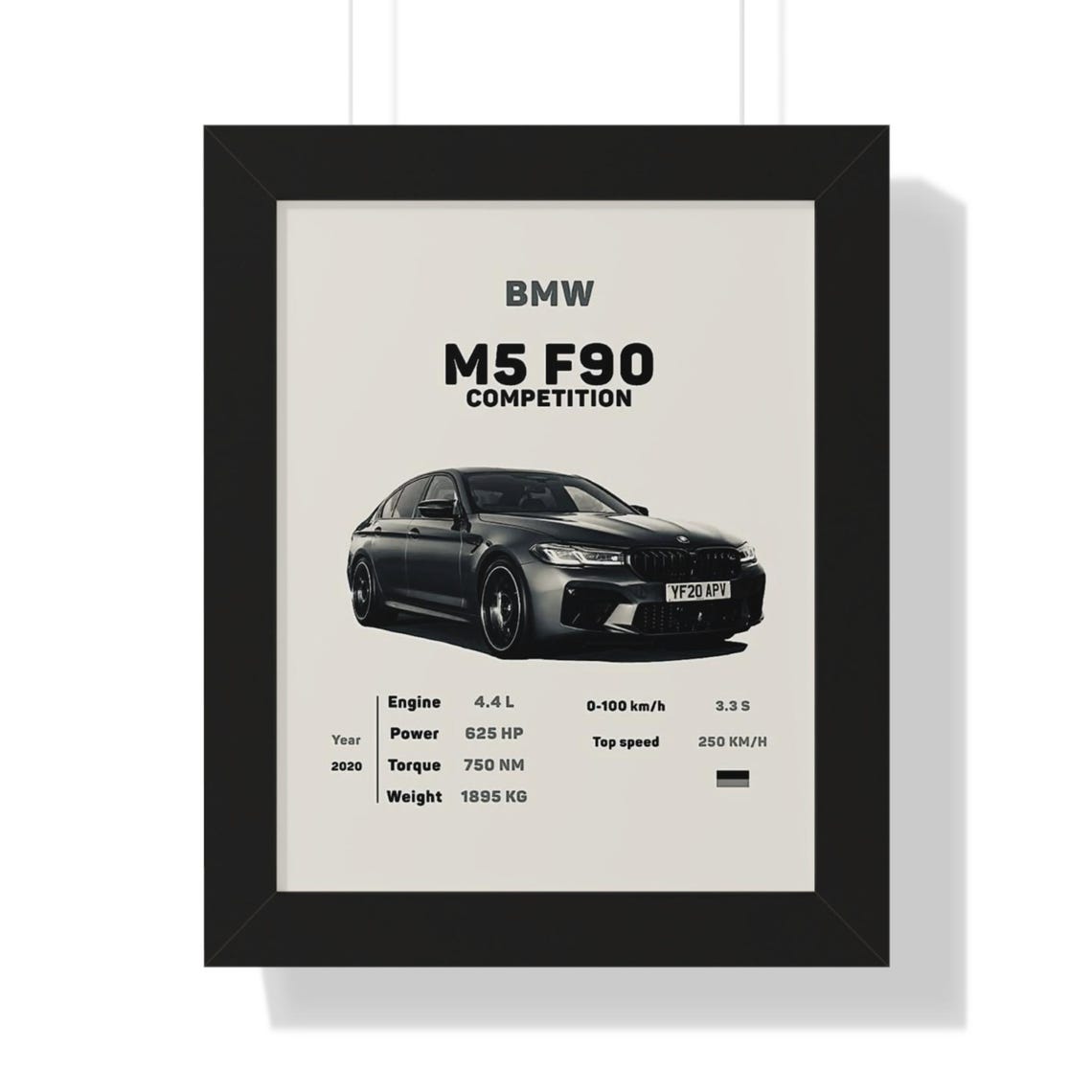 BMW M5 F90 Competition Vertical Poster, Car Enthusiast Gift, Auto Decor ...