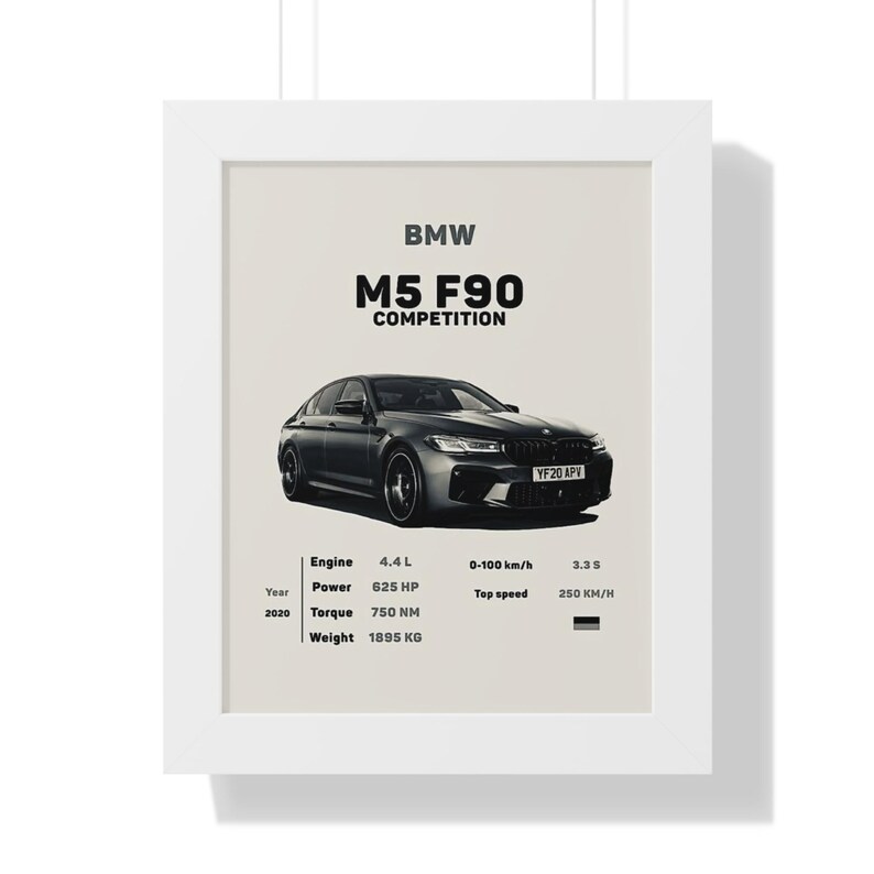 BMW M5 F90 Competition Vertical Poster, Car Enthusiast Gift, Auto Decor ...