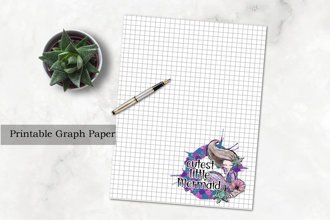 Mermaid Printable Graph Paper Stationery - Penpal Letter Writing ...