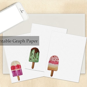 Popsicle Printable Graph Paper Stationery Set - Penpal Letter Writing ...