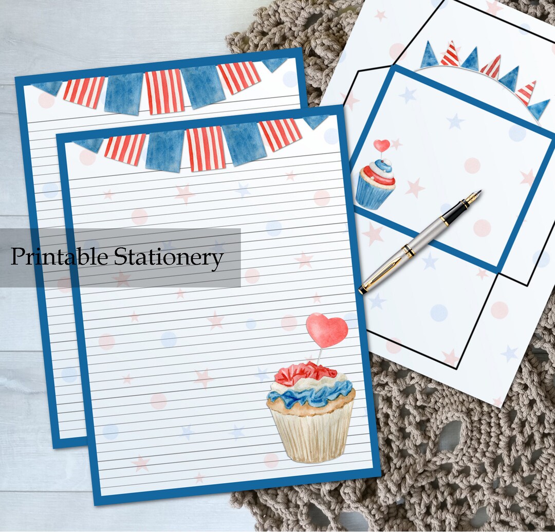 Fourth of July Printable Stationery Letter Set - Independence Day 4th ...
