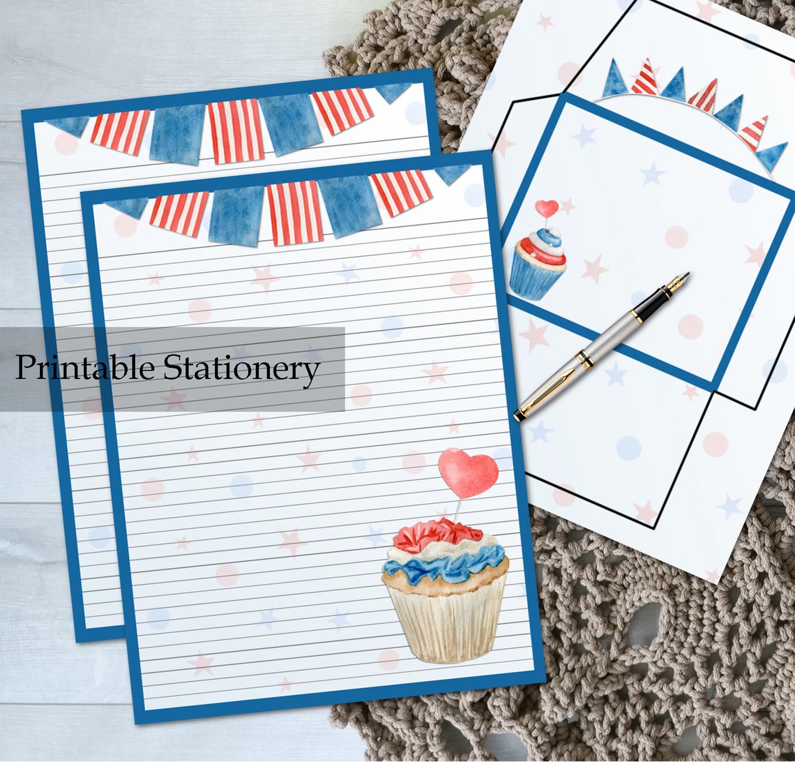 Fourth of July Printable Stationery Letter Set - Independence Day 4th ...