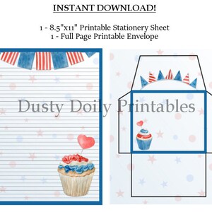 Fourth of July Printable Stationery Letter Set - Independence Day 4th ...