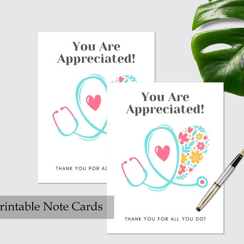Printable Appreciation Card Printable Thank You Card Nurse - Etsy
