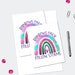 Rainbow Printable Note Card - Glitter Notecard Stationery for Your ...