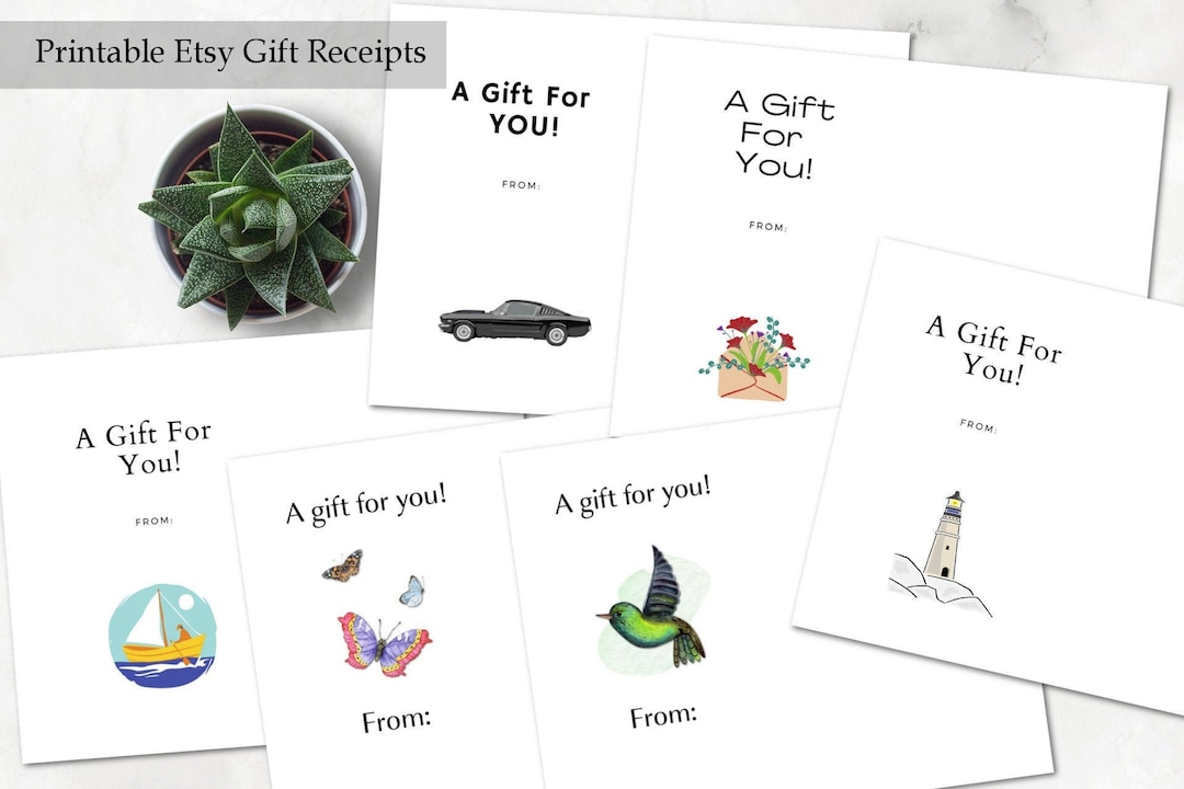 Etsy Printable Gift Receipt Template - Set of 10 - Half Page Full Color ...