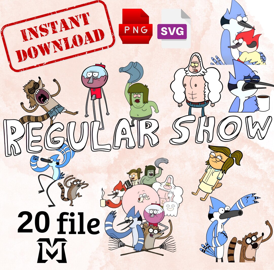 Regular Show Digital Download Pack PNG SVG JPG | Clip Art & Image Files ...