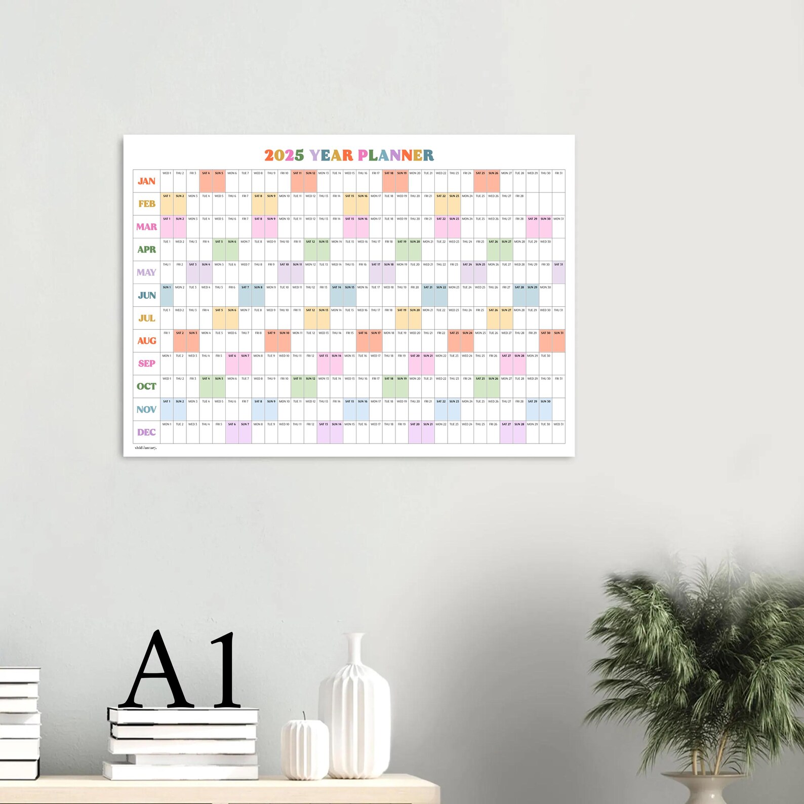 Giant 2025 Wall Calendar | 2025 Wall Planner | Annual Planner | Yearly ...