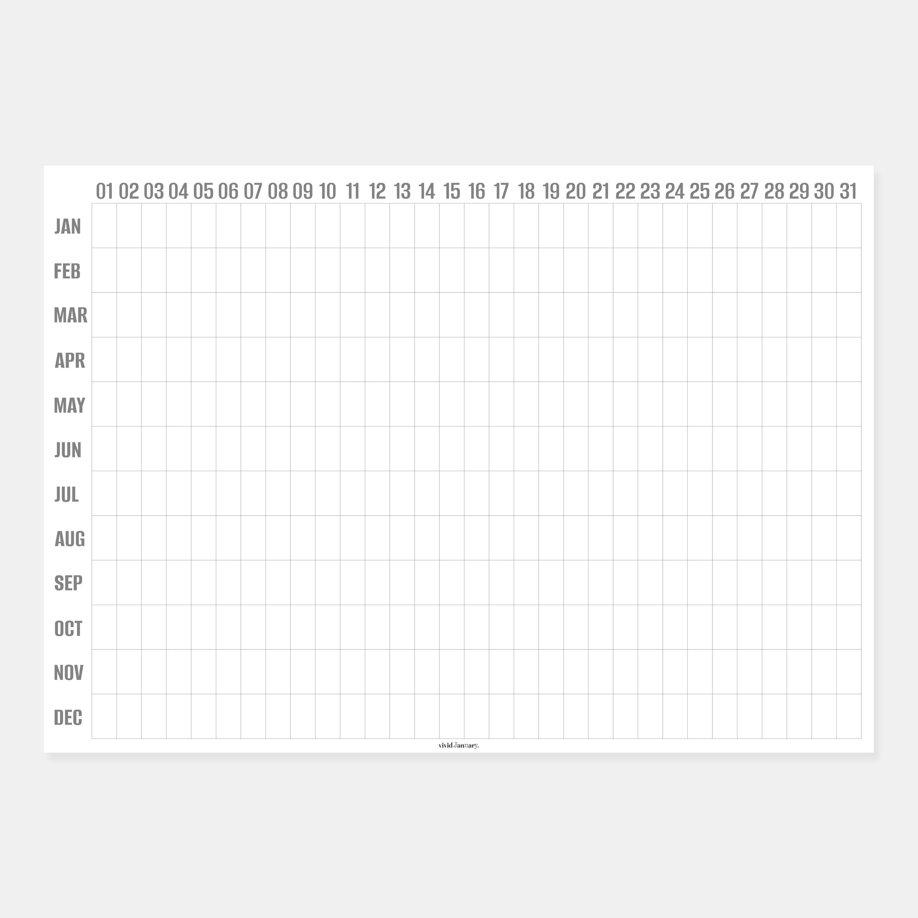 Digital Download | Giant Wall Calendar | Wall Planner | Annual Planner ...