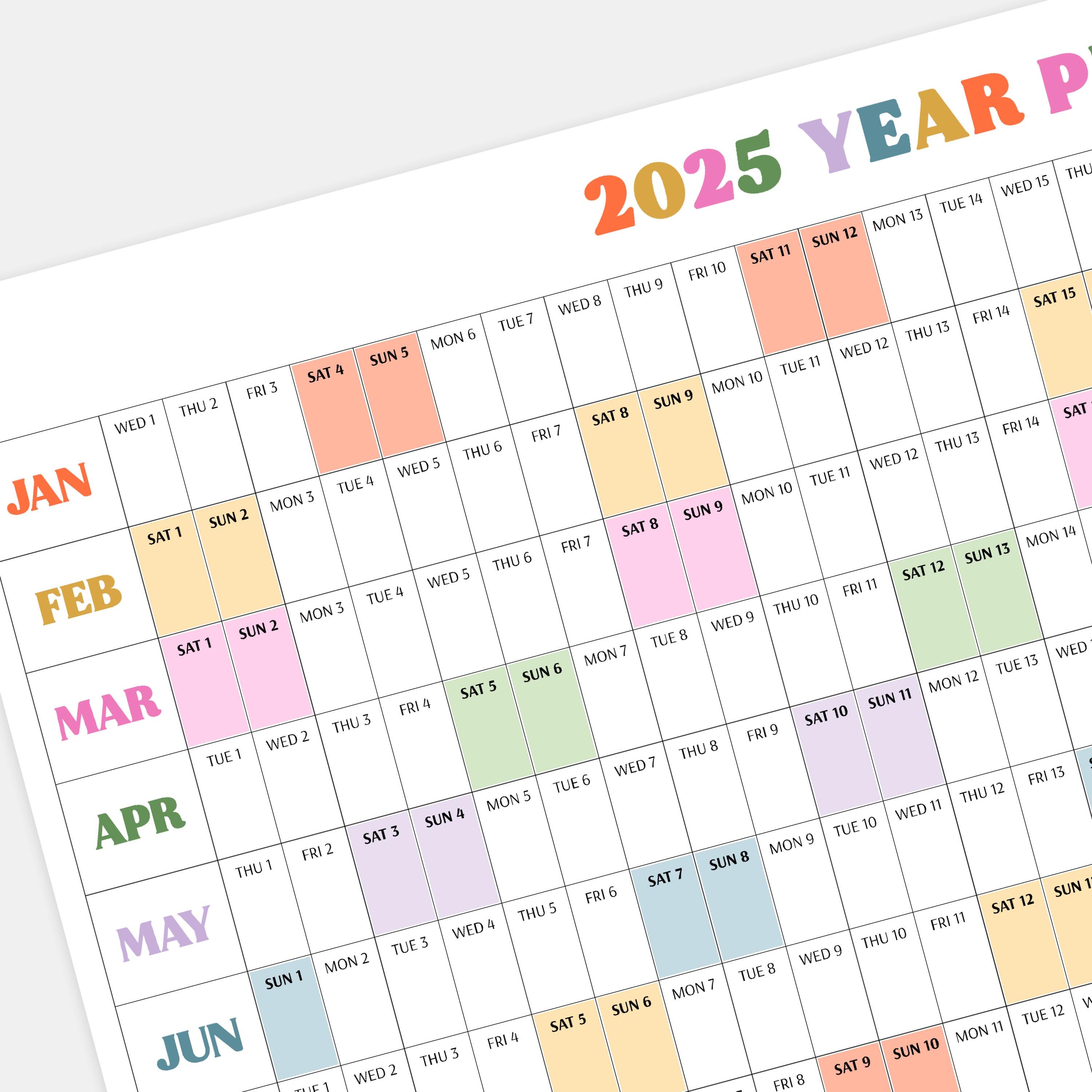 Giant 2025 Wall Calendar | 2025 Wall Planner | Annual Planner | Yearly ...