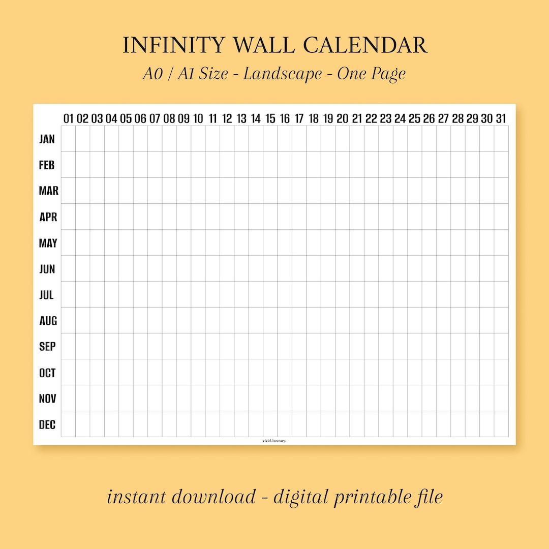 Digital Download | Giant Wall Calendar | Wall Planner | Annual Planner ...