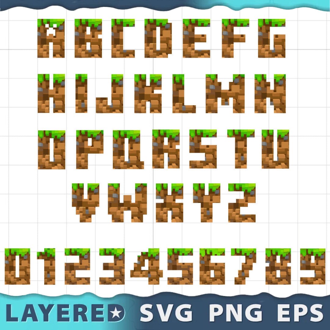 Alphabet SVG PNG Bundle, Layered Font SVG, Alphabet Letters Numbers Set ...