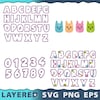 Gabby's Dollhouse Alphabet PNG Font Bundle, Gabby Doodle Letters Set ...