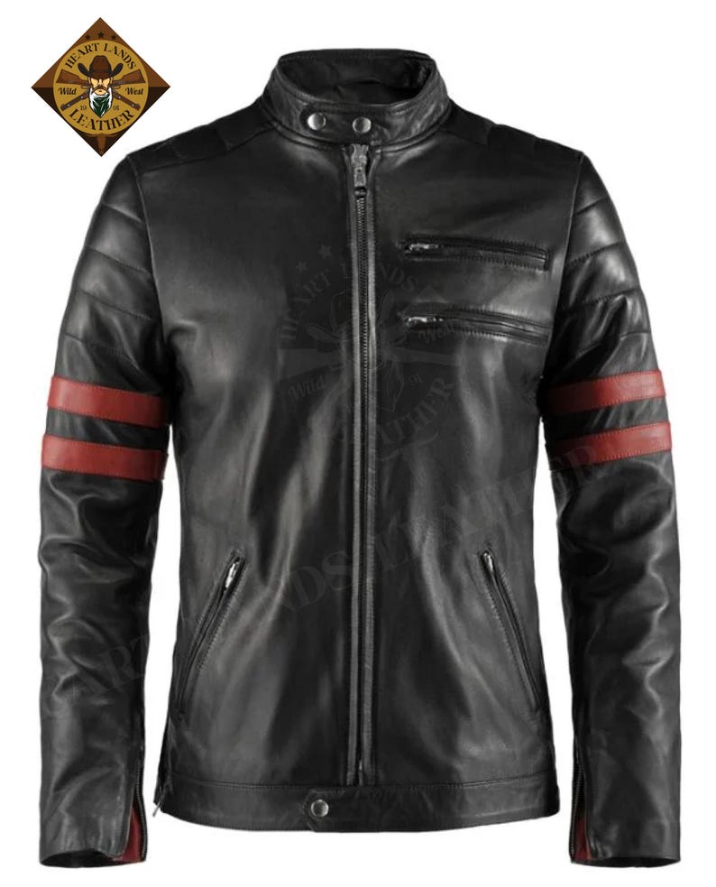 Men Cool Leather Jacket Café Racer Streetwear Handmade Custom Tailored ...