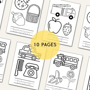10-page Printable Learning Colours Colouring Workbook for Kids | Object ...