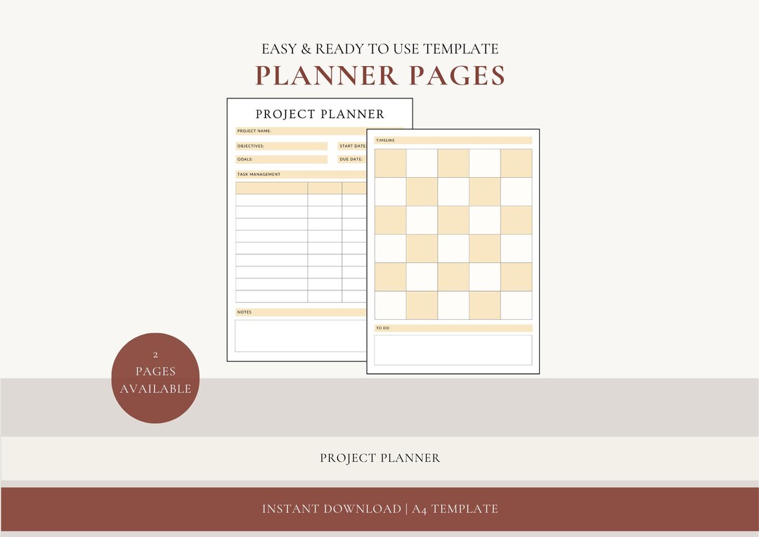 Printable Project Planner PDF | Project Planner Tracker Template ...