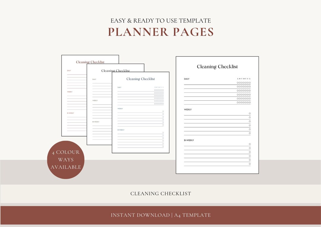 Printable Cleaning Checklists PDF | Chore Cleaning Chart | Cleaning ...