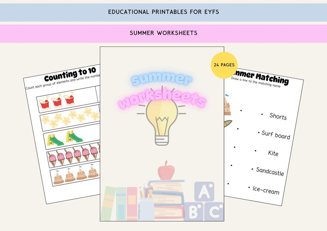 24-page Printable Summer-themed Workbook for Kids | Fun Learning ...