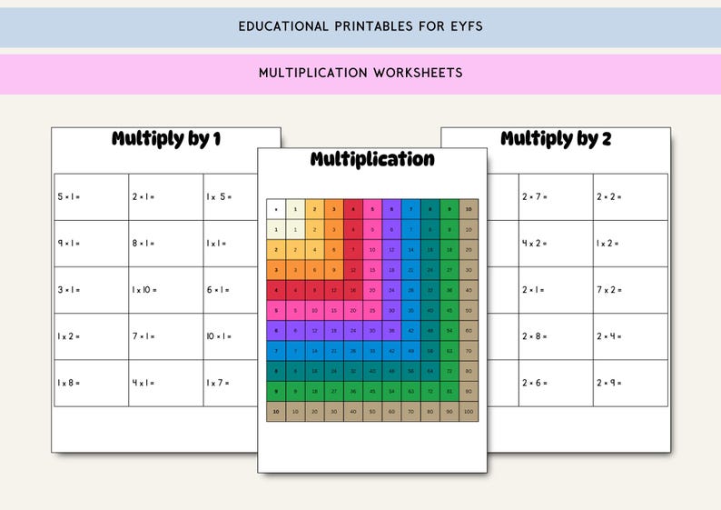 10-page Printable Maths Multiplication Worksheets for Kids | Numeracy ...