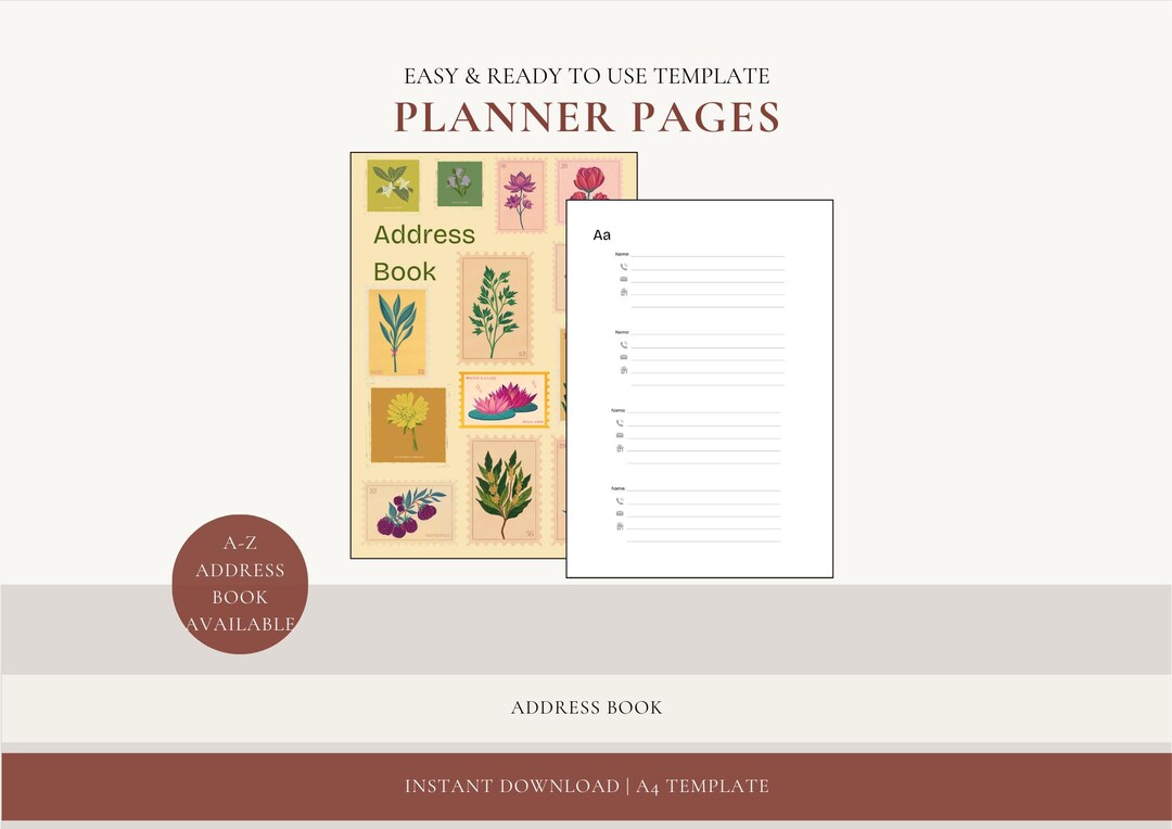 Printable A-Z Address Book | Stay Organised and Connected | Instant ...