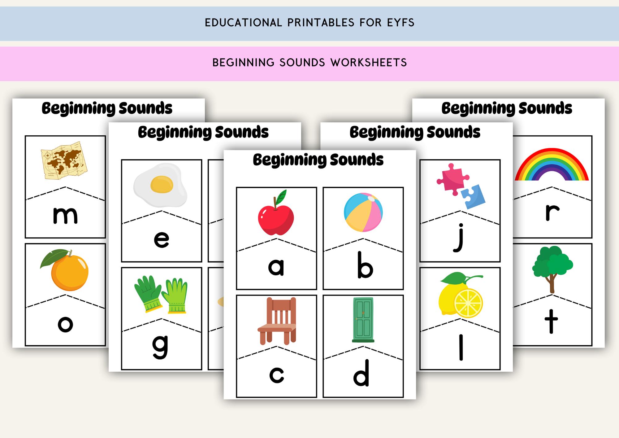 Printable Beginning Sounds Worksheet for Kids | Letter Recognition ...