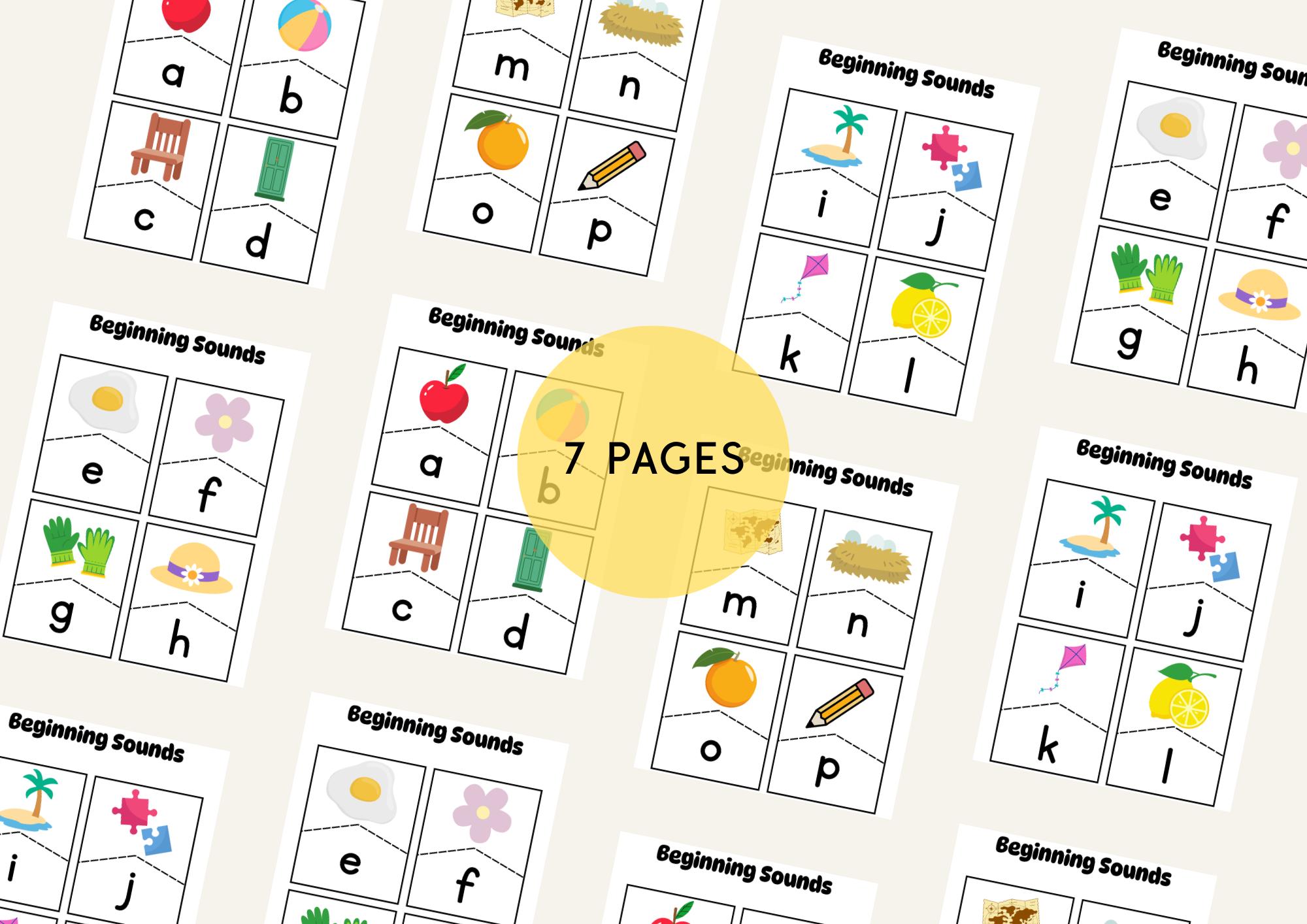 Printable Beginning Sounds Worksheet for Kids | Letter Recognition ...