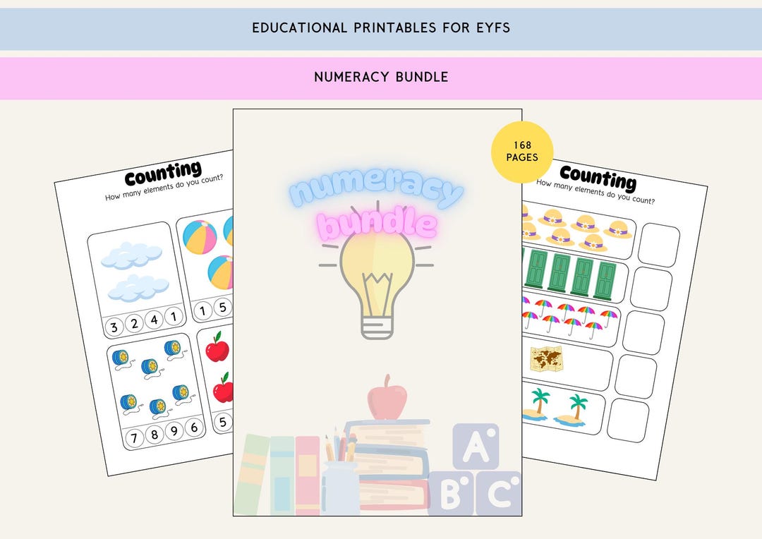 168-page Printable Numeracy Workbook Bundle for Kids | Early Maths ...