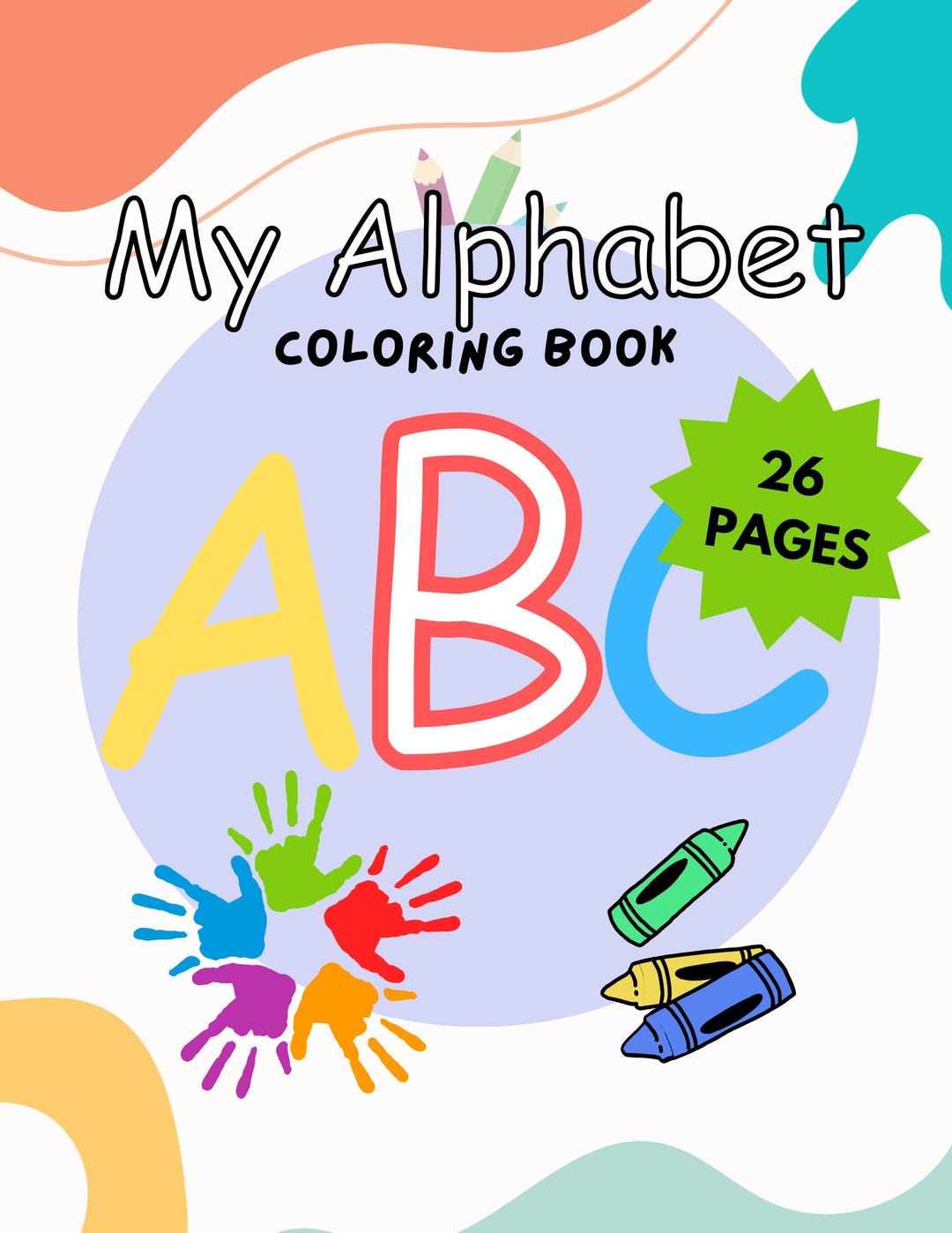 Printable My ABC Coloring Book, Alphabet Coloring Book, Coloring Book ...