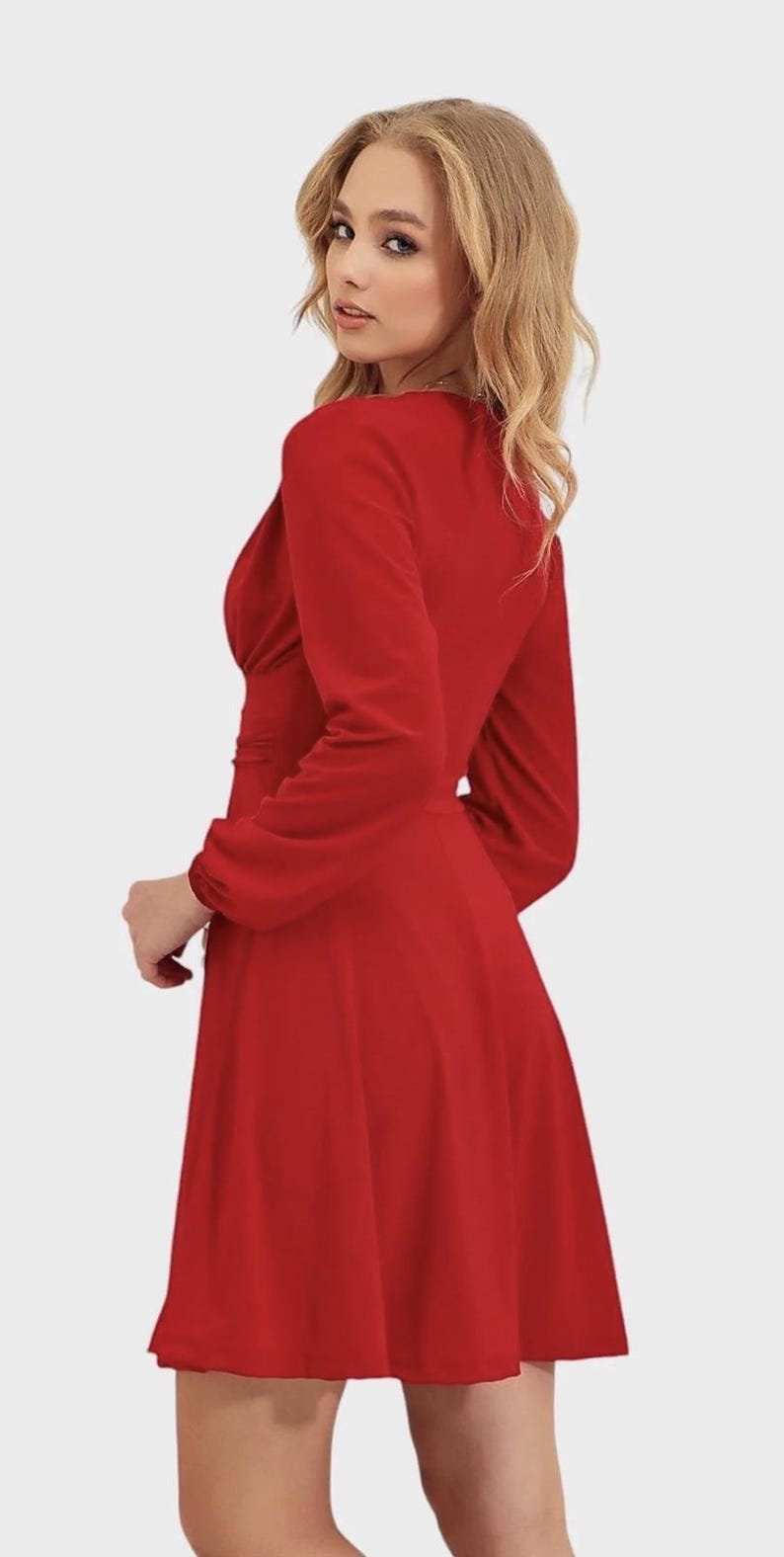Elegant Deep V-neck Flared Dress – Women’s Holiday Party Midi Dress - Etsy