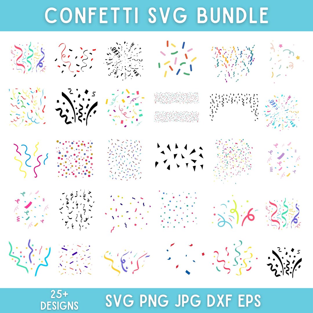 Confetti Svg Bundle, Confetti Png, Confetti Clipart, Birthday Party Svg ...