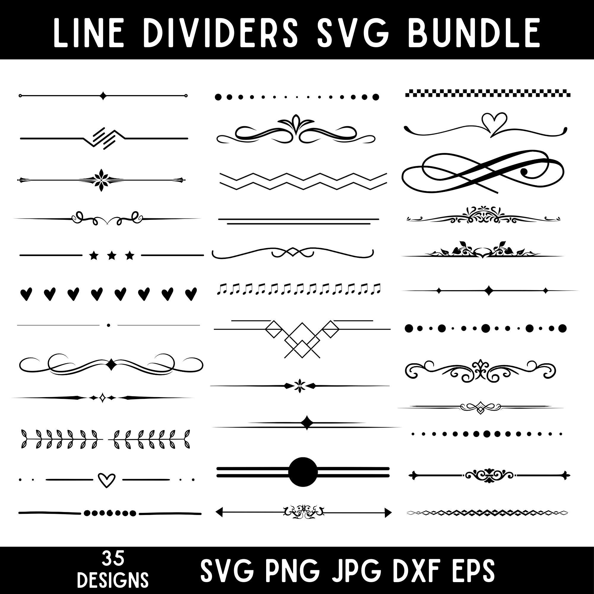 35+ Line Divider Svg Bundle, Line Divider Png, Wedding Clipart, Design ...